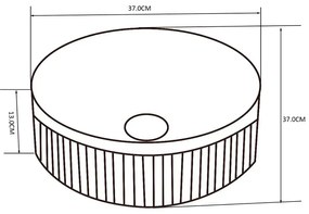 BPS-koupelny Keramické umyvadlo na desku HYD-LA-WH-RF-370 ø37 cm, bílé