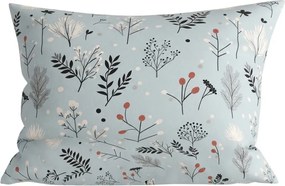 Flanelový povlak na polštář FROST BOTANIC 50x70 cm, světle šedý