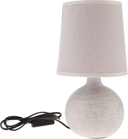 Světle šedá keramická stolní lampa s textilním stínidlem (výška 29 cm) Bianca – Dakls
