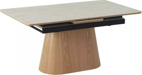 Jídelní rozkládací stůl Monaco 160/200 cm keramika travertin/dub přírodní