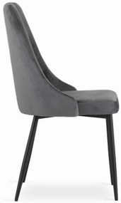 Sametová židle Lima šedá