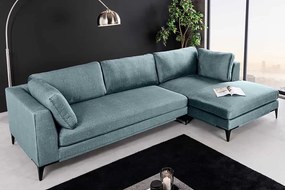 Designová rohová sedačka Sashanique 313 cm petrolejový samet - pravá