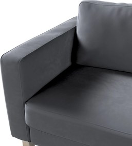 Potah na pohovku IKEA Karlstad, 3-místná, rozkládací barva šedá látka lesklé, sametová