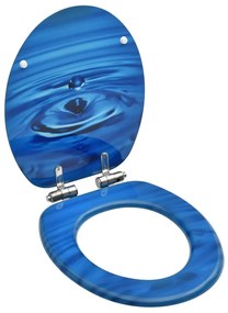 WC sedátko s funkcí pomalého sklápění MDF modré vodní kapka