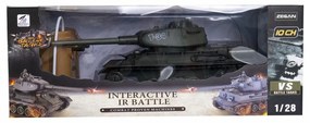 Teddies Tank RC T-34/85 se zvukem a světlem, 33cm, na baterie + dobíjecí pack 27 MHz