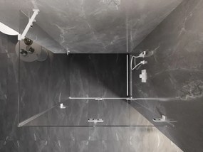 Mexen Lunar-F, sklápěcí sprchový kout pravý 95 x 90 cm, 8mm čiré sklo, bílý profil, 836-095-090-20-00-P