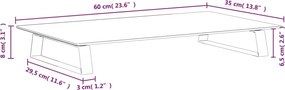 vidaXL Stojan na monitor 60 x 35 x 8 cm tvrzené sklo a kov [374220] Barva: Bílá