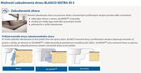 Blanco Metra 45 S, silgranitový dřez 780x500x190 mm, 1-komorový, jemná bílá, BLA-527106