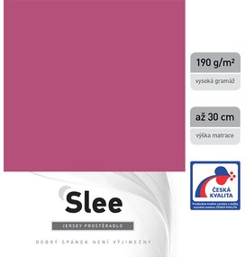Slee jersey prostěradlo - ostružinová Rozměr: 180 x 200 cm