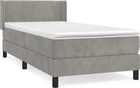 Box spring postel s matrací světle šedá 100x200 cm samet 3130883