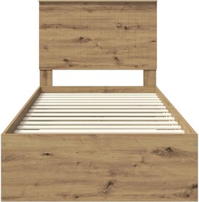 Rám postele s čelo Artisanový dub 90 x 190 cm Kompozitní dřevo 3411367