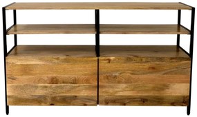 furniture-nabytek.cz - Dřevěný tv stolek s kovovou konstrukcí 130x75x45