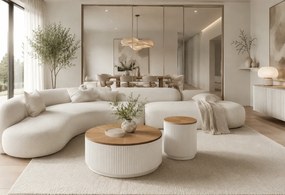 Odkládací stolek Stilig ST581 40 cm z masivu ecru/jilm