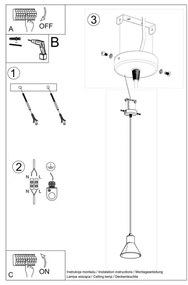 Sollux SL.0985 - Lustr na lanku TALEJA 1xE27/60W/230V černá