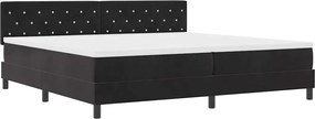 Postel s boxspringem s matrací s čelo Černá 200 x 200 cm samet 3339130