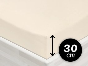 Jersey napínací prostěradlo na vysokou matraci JR-002 Smetanové 100 x 200 - výška 30 cm