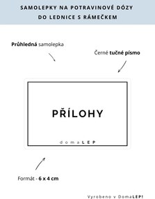 PŘÍLOHY - Samolepka s rámečkem na dózy do lednice, 6 x 4 cm
