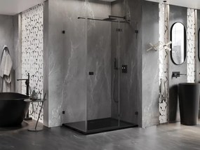 Mexen Lunar T výklopný sprchový kout pravý 120 x 70 cm, čiré sklo, černá matná, 834T-120-070-70-00-P