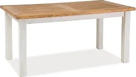 Nábytkáři ORFA PROVANCE New -Jídelní stůl pevný š.160, masiv borovice bílá patina/dub medový (S) (POPRADLORB160=2balíky) (K150)