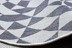 Dywany Łuszczów, Kusový koberec Sion Sisal Triangles 22373 ecru/blue-pink – na ven i na doma, 120x170, vícebarevná, chodba / předsíň