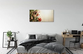akrylový obraz Větvičky dárky perník kužely 100x50 cm