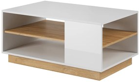 Moderní konferenční stolek ARCO 15 - bílý lesk/dub grandson