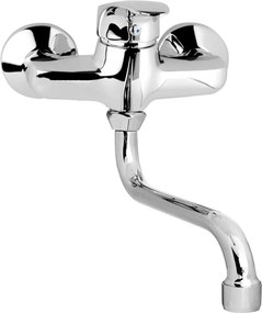 Mereo, Mereo Dřezová nástěnná baterie, Sonáta, 100 mm, s ramínkem trubkovým ø 18 mm - 300 mm, chrom, MER-CB301A06N