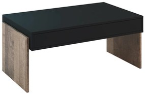 Konferenční stolek ZUBIA 100x60 cm, lamino černá matná a dub colonial grande
