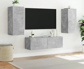 vidaXL 3dílná obývací stěna s LED osvětlením [3216870] Barva: Betonová šedá