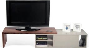 Šedý variabilní televizní stolek s ořechovou dýhou TemaHome Move