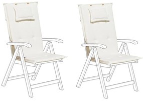 Sada 2 polštářů pro zahradní židle špinavě bílé TOSCANA/JAVA Beliani