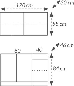 CASARREDO Kuchyně NIKA 120, bílá