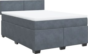 Box spring postel s matrací tmavě šedá 160x200 cm samet 3286349