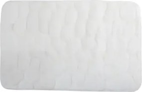 MSV PEBBLES koupelnová předložka 50 x 80 cm bílá / polyester / PU pěna