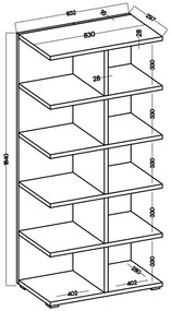 Casarredo Regál MODESTO 05 světle šedá