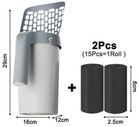 Nádobka na kočičí exkrementy spojená s lopatkou - údržba kočičí toalety Druh: With 2 rolls of garb