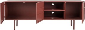 Červený kovový TV stolek 160x58x36 cm Davis – White Label