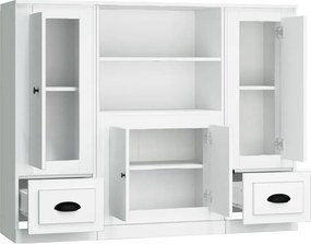 Příborníky 3 ks bílé kompozitní dřevo 3185311