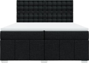 Box spring postel s matrací černá 200x200 cm textil 3291791
