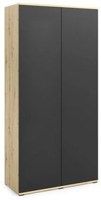 Šatní skříň Emi 90 cm bez zrcadla - dub/černá