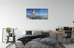 akrylový obraz mountain lyžař 100x50 cm