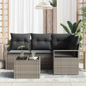 Set pohovek 5 ks Světle šedá polyratan 3355038