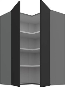 ARIA ab | horní kuchyňská skříňka 60x60 GN-90 2F (90°) rohová s policemi | VYSOKÁ | 60x60 cm | antracit/černá