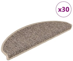 Samolepicí rohože na schody Sisal-Look 30 ks Tmavě béžová 3365878