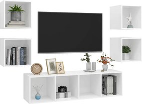 5dílný set TV skříněk bílý dřevotříska 3079619