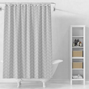Aqualine Aqualine, Sprchový závěs 180x180 cm, vinyl, šedá, geometrie, ZV032