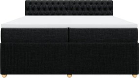 Box spring postel s matrací černá 200x200 cm textil 3287572