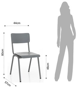 Šedé jídelní židle v sadě 2 ks Old School - Tomasucci
