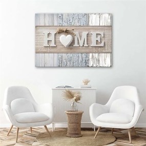 Gario Obraz na plátně Nápis Home na pozadí různých druhů dřeva Rozměry: 60 x 40 cm