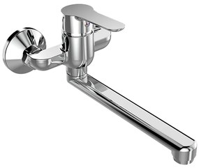 Mereo Zuna dřezová nástěnná baterie 100 mm s ramínkem plochým rovným 300 mm chrom CB302A06Z